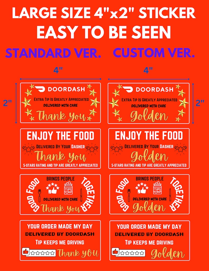 Doordash Sticker | Dasher Sticker | Food Delivery Sticker | Delivery ...