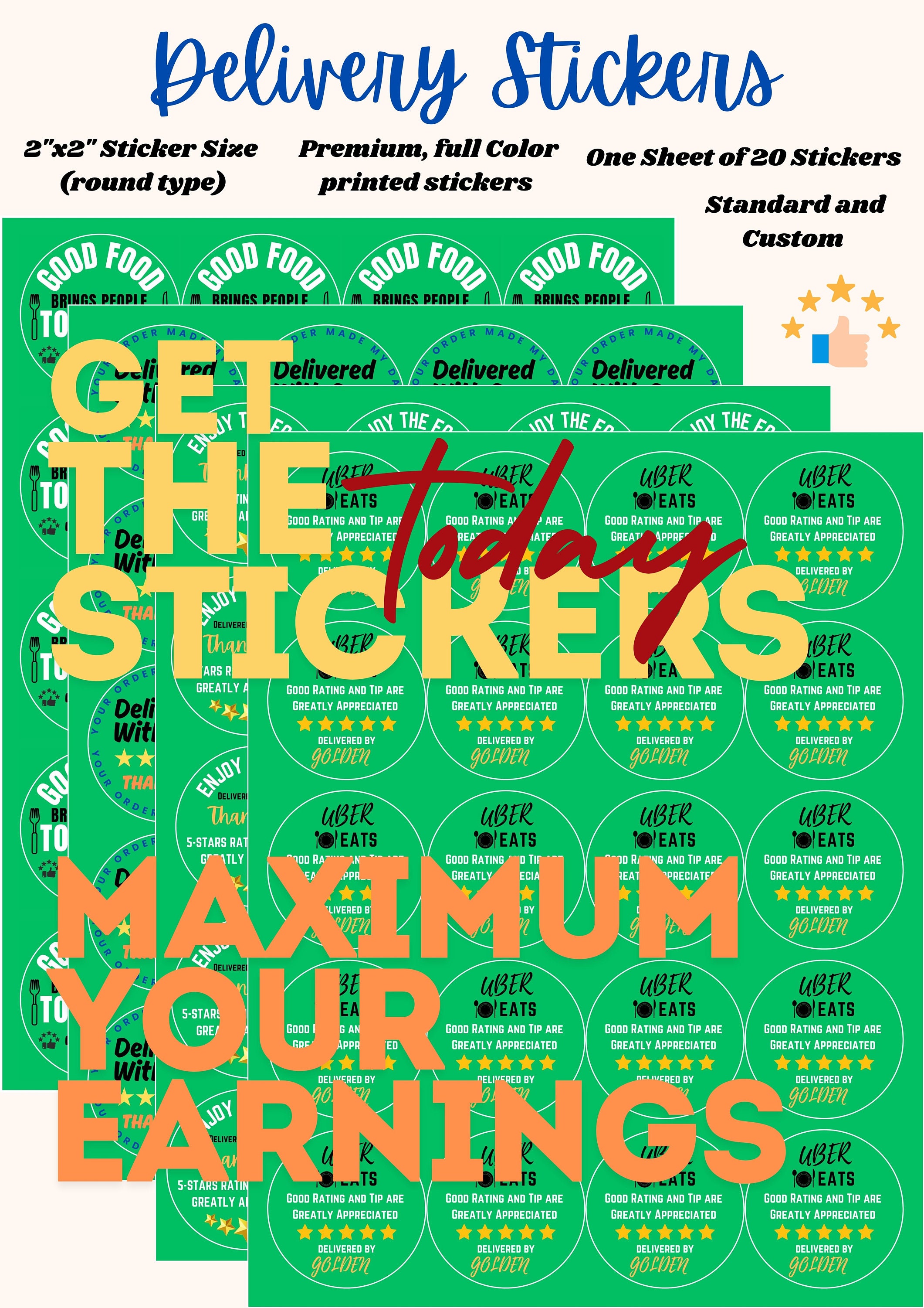 Uber Eats Sticker | Uber Cute Sticker | Food Delivery Sticker ...