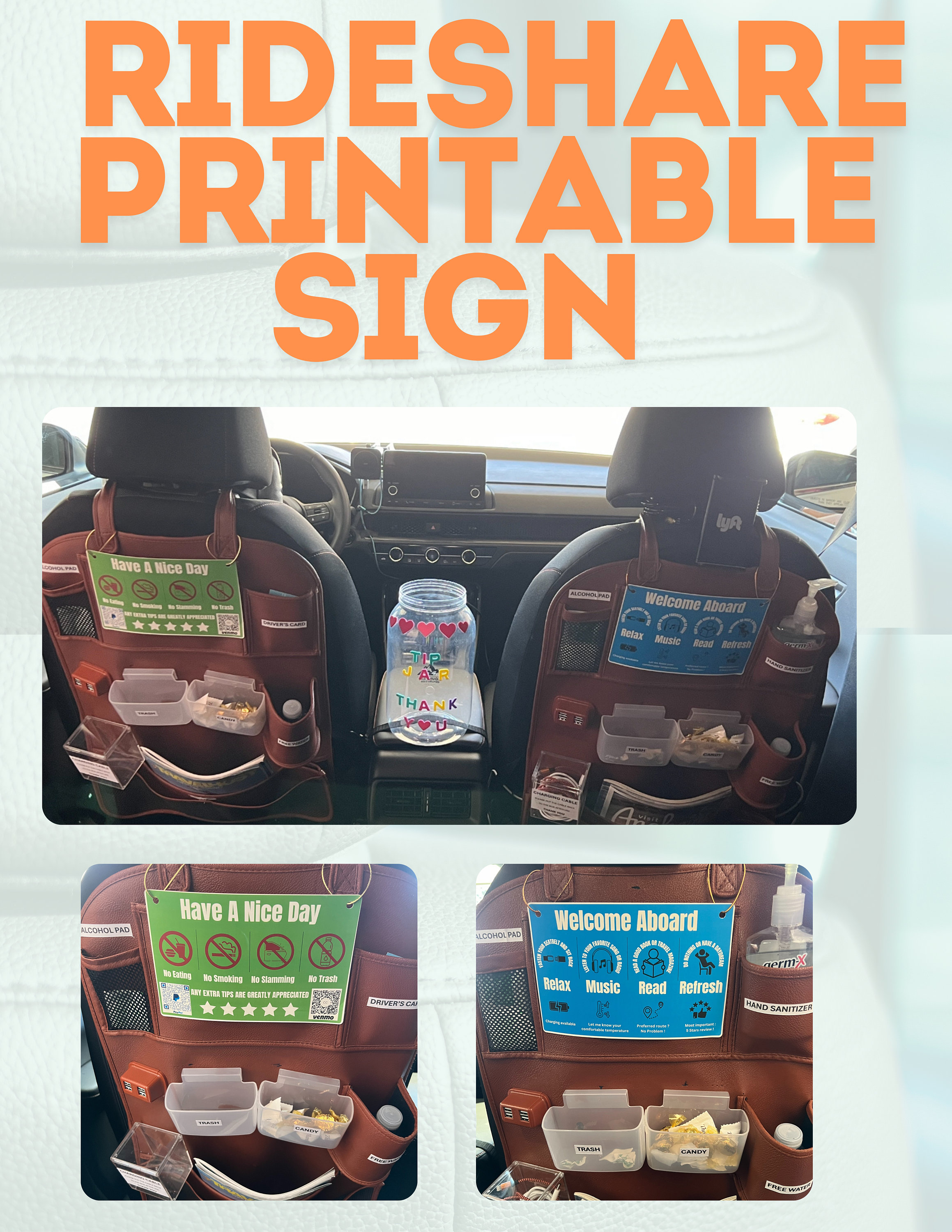 Uber Sign | Uber Lyft Taxi Backseat Sign | Printable Sign | Uber Lyft ...