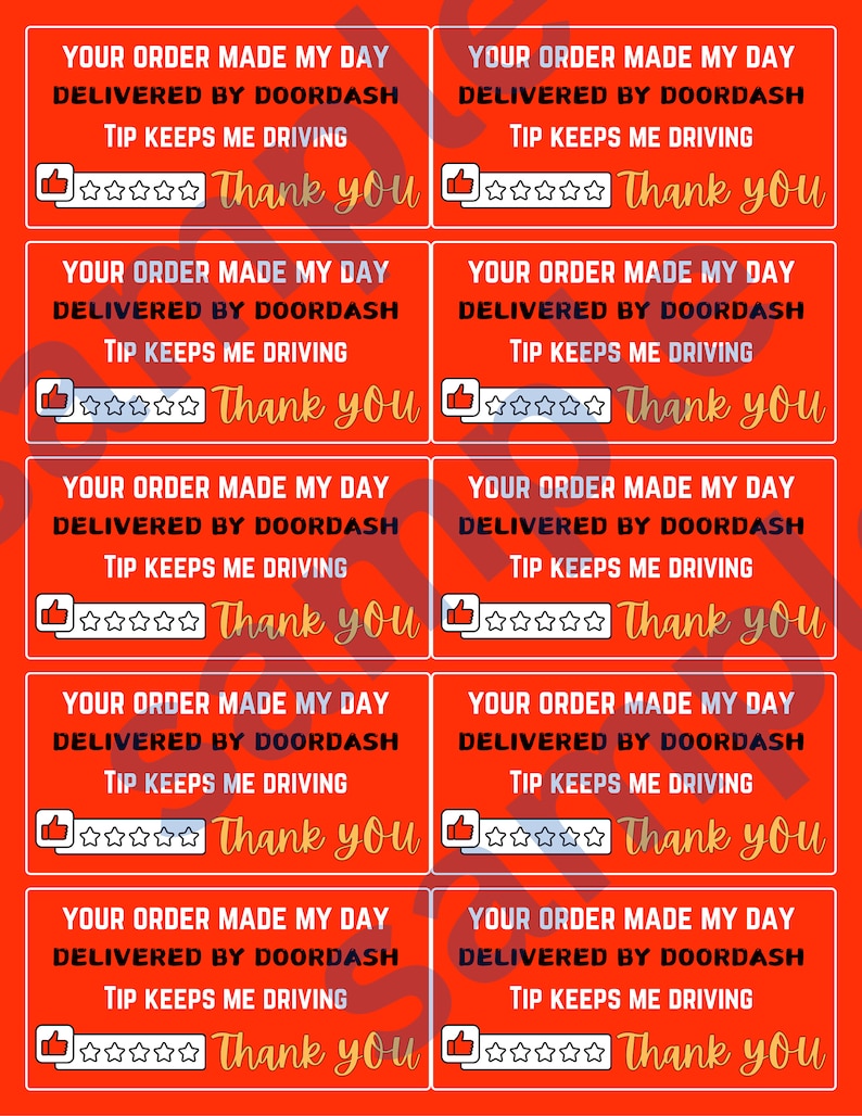 Printable Doordash Sticker | Dasher Cute Sticker | Food Delivery ...