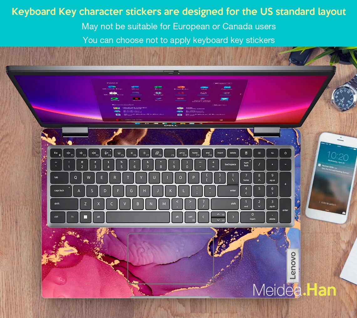 Lenovo Legion 5I Skins Laptop Decals Personalized Gift Purple Marble ...