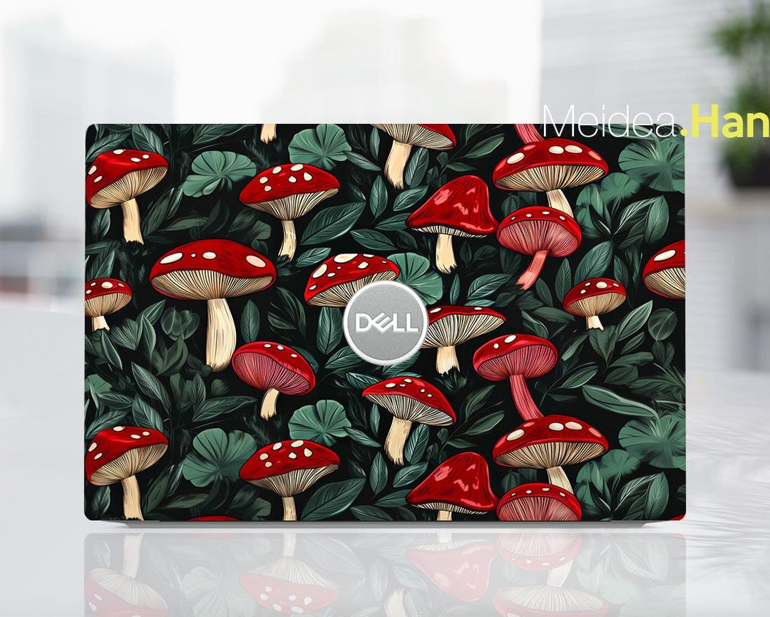 Dell Skin Protectant Laptop Sticker Custom Decal Cartoon Mushroom ...