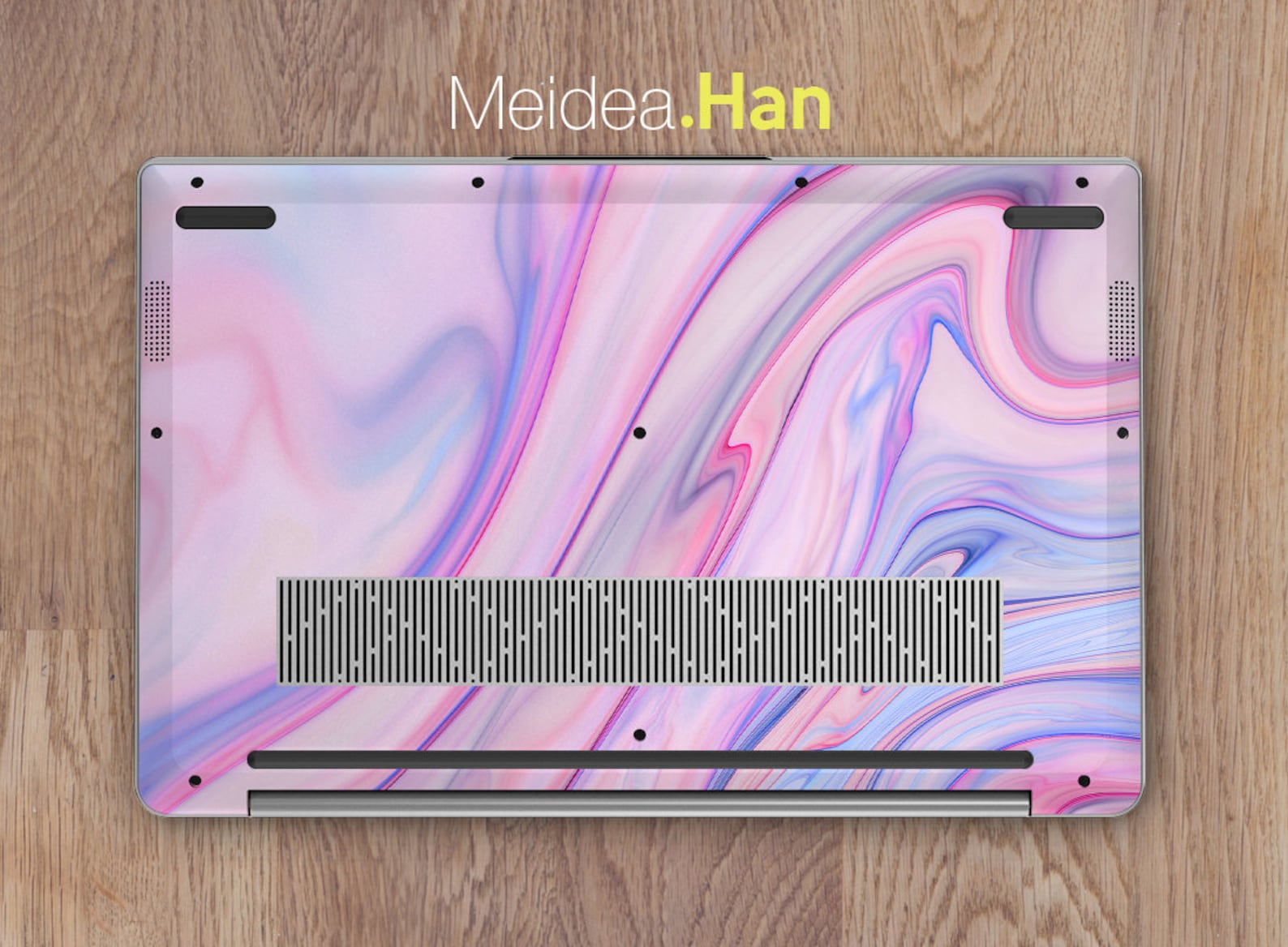 Hp Laptop Skin Omen 17 Personalized Customizable Pink Gray Marble ...