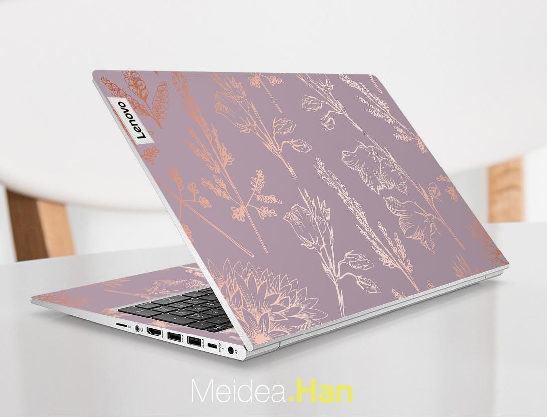 Lenovo Laptop Decal Great Gift for Your Girlfriend Artistic Plant Vinyl ...