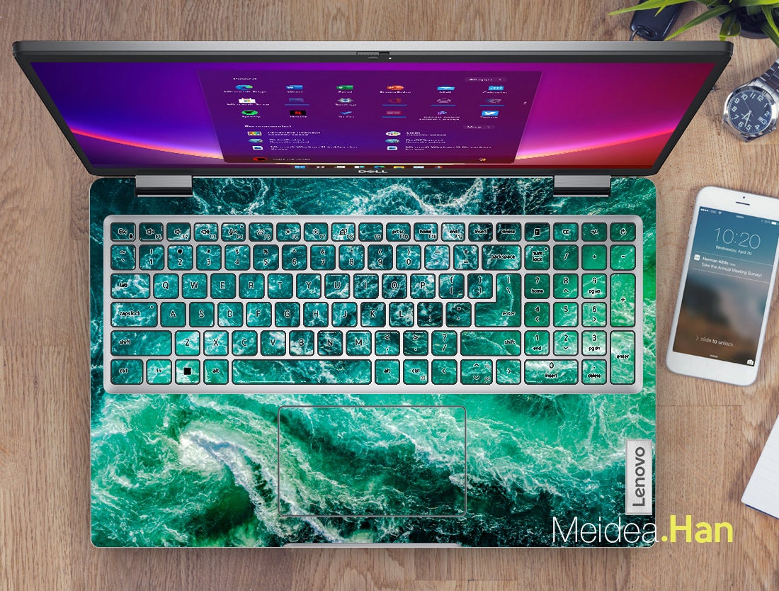 Lenovo X1 Carbon Skin Decals Personalized Gift Green Sea Spray - Etsy