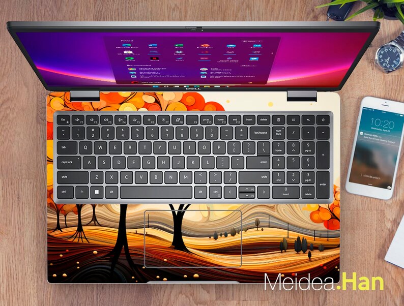 Laptop Skins Dell Accessories Custom Decal Aesthetic Design Autumn's ...