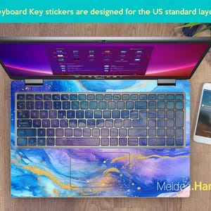 Custom Laptop Skin Hp Sticker Personalized Gift Marble Art Texture ...