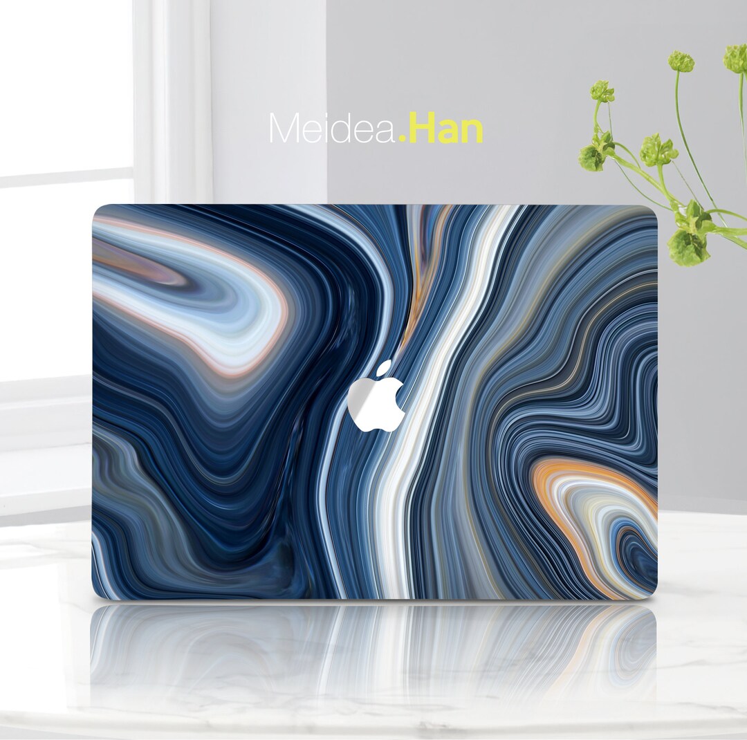 MacBook Air Decals Custom Gift Cool Blue Marble Design MacBook ...