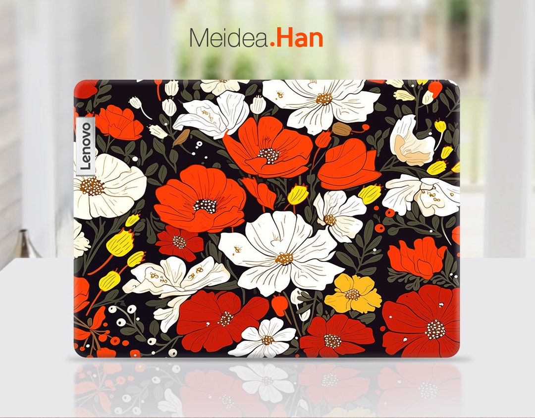 Lenovo Laptop Skin Personalized Decal Custom Sticker Flowers Art Vinyl ...