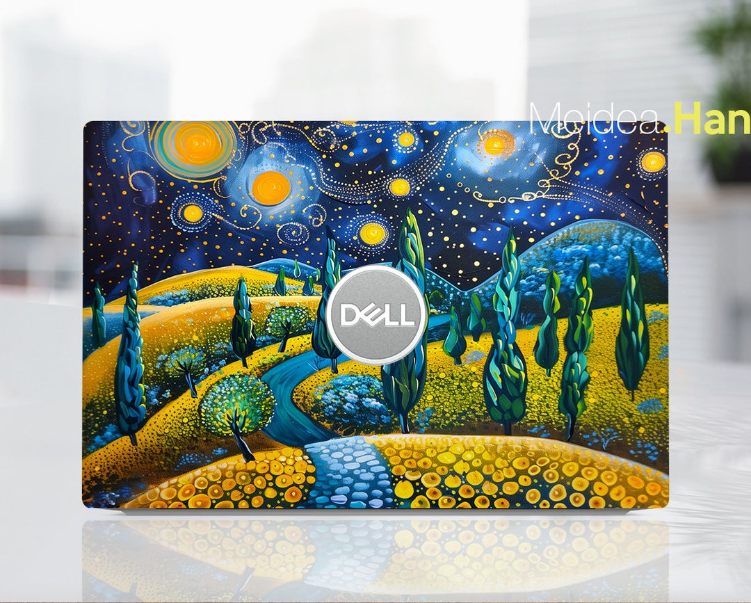 Laptop Film Skin Dell Decal Customizable Personalised Abstract Art Oil ...