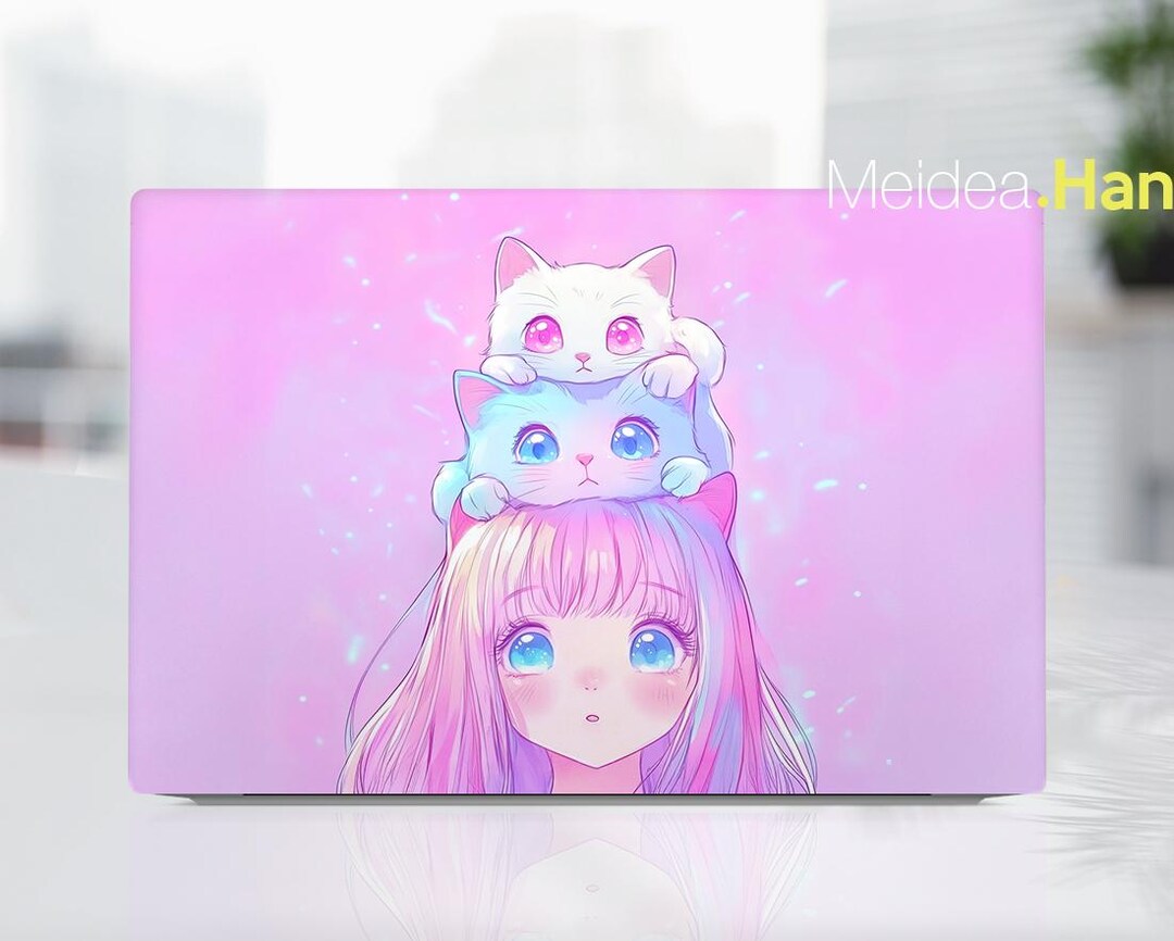 Dell Skin Gift for Girl Laptop Protection Custom Sticker Cartoon Anime ...