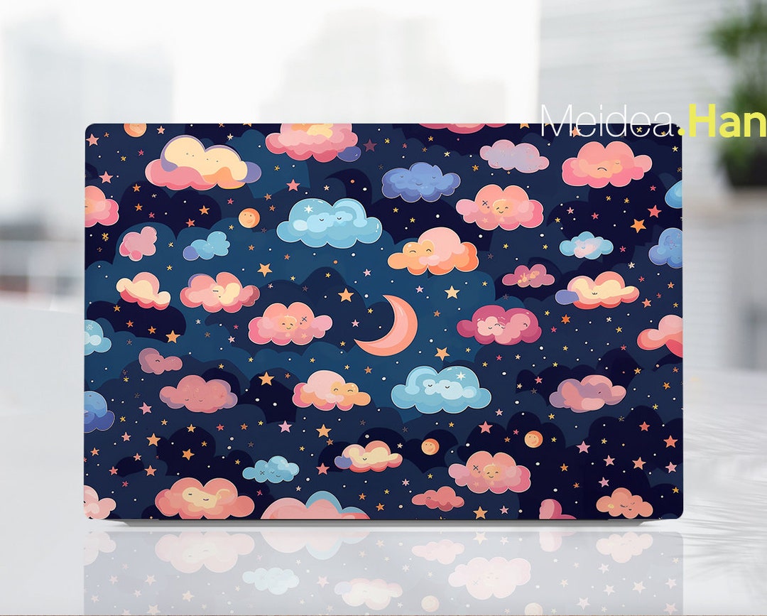 Custom Laptop Vinyl Skin Dell Decal Cute Cloud Design Style for Xps ...