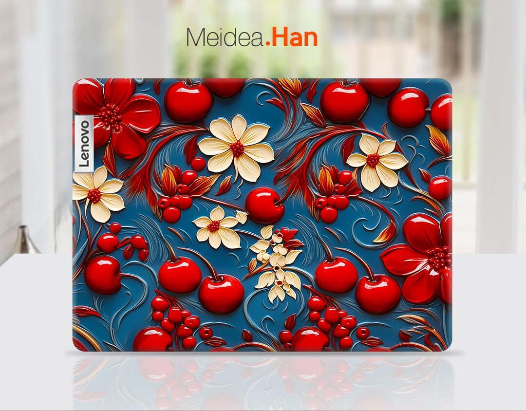 Laptop Sticker Lenovo Logo Protection Skin Custom Gift Red Cherry ...
