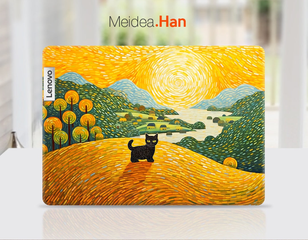 Custom Laptop Skin Lenovo Yoga Personalization Golden Yellow Cartoon ...