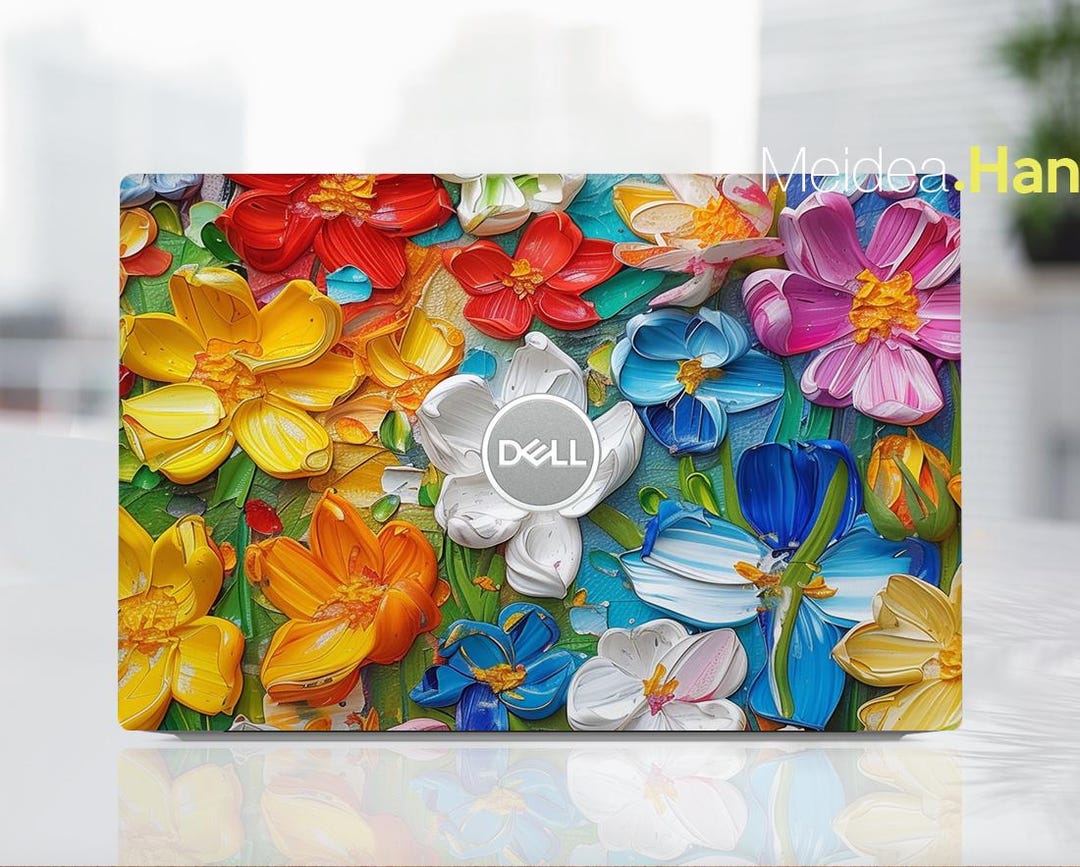 Dell Laptop Skin Gift for Her Art Decal Personalized Gift Color Oil ...