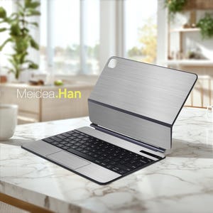 Smart Folio 13 Solid Brushed Silver Design Magic Keyboard Sticker iPad ...