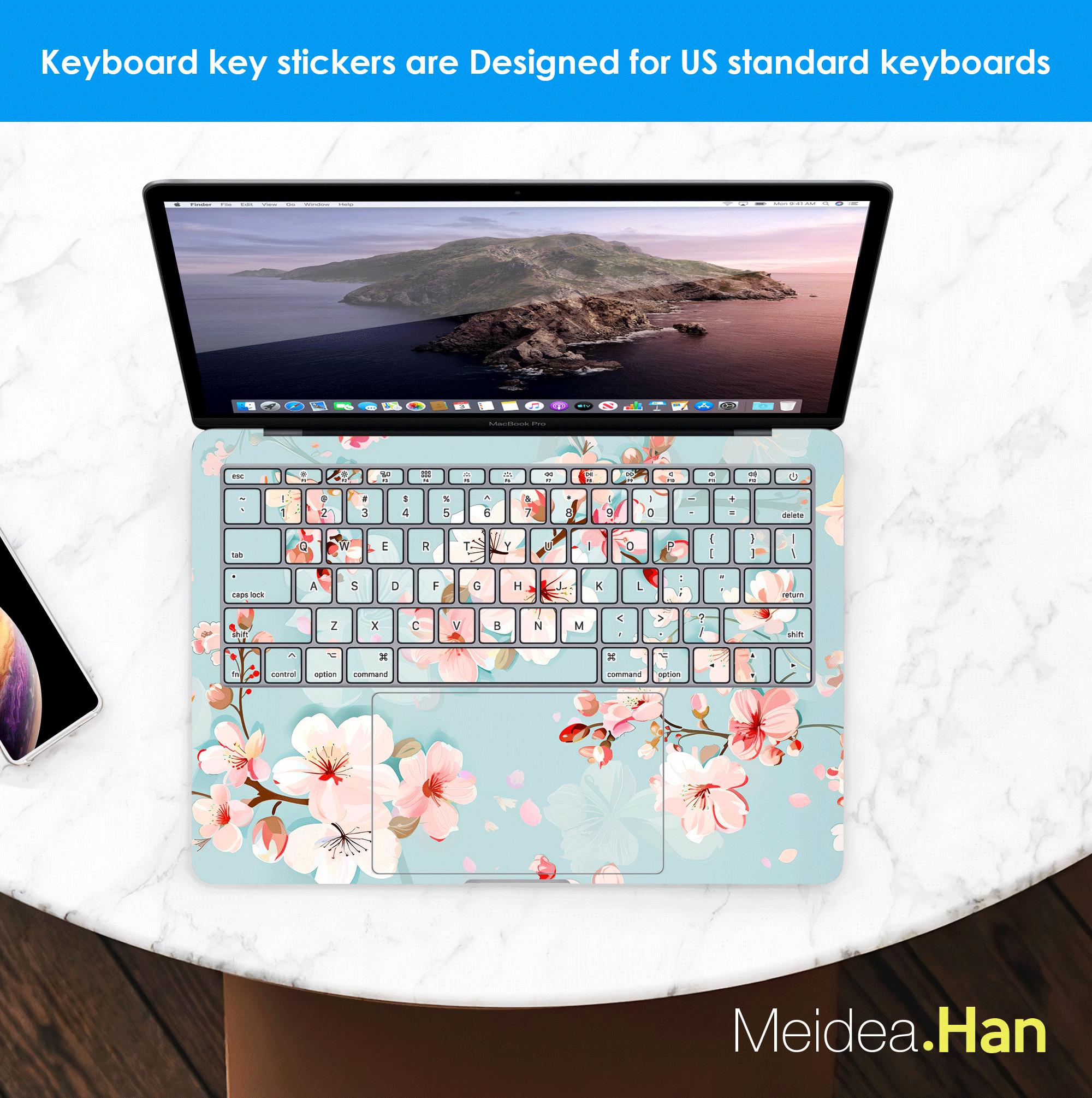 MacBook Skin Stain Prevention Sticker Beautiful Flowers Design Mac Pro ...