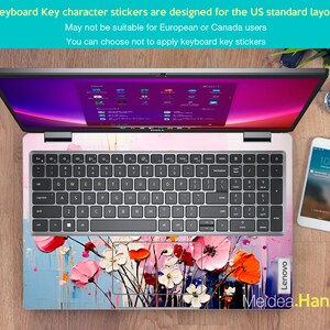 Custom Laptop Skin Lenovo Accessories Personalization Flowers Patterns ...