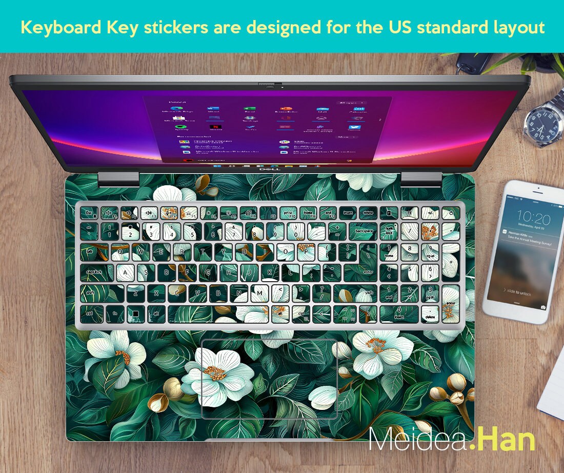 Dell Laptop Skins Custom Decals Personalized Gifts Nature Green Plants ...
