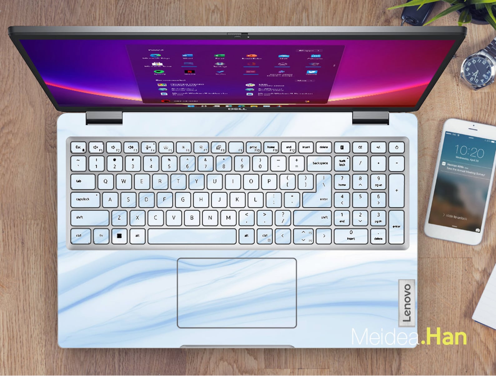 Custom Laptop Skins Lenovo Legion Decal Personalised Aesthetic Blue ...