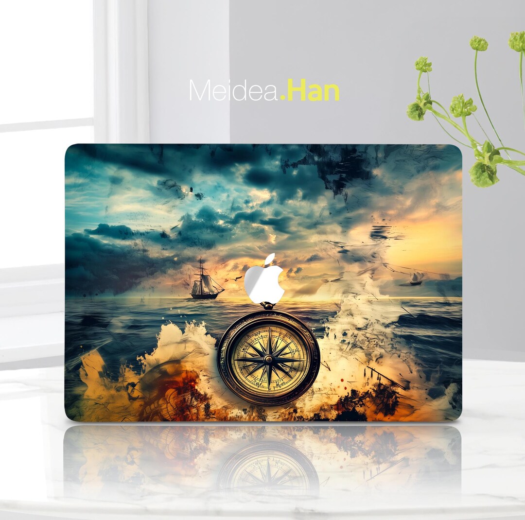 MacBook Pro Skin Apple Fans Vintage Compass Design Mac Air Protective ...