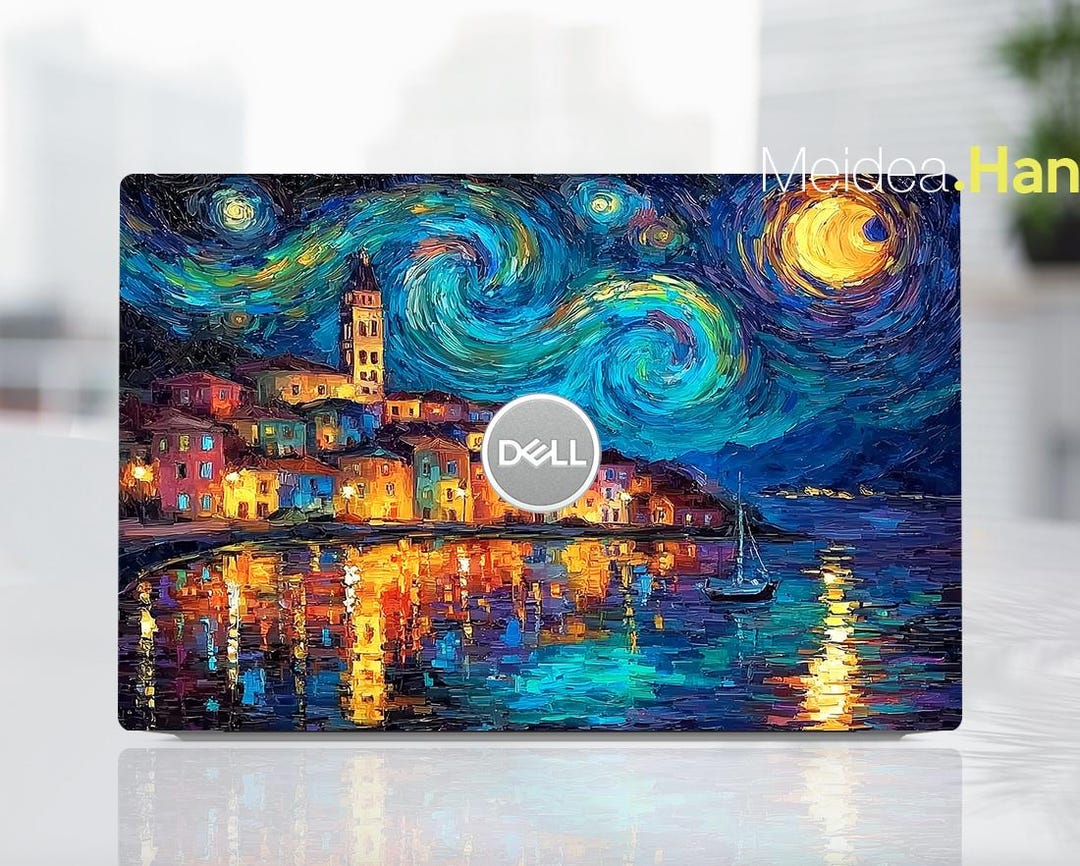 Dell Dc15255 Laptop Protective Decal Custom Sticker Oil Painting Night ...