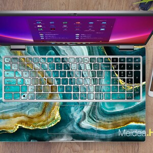 Hp Laptop Skins 15 Inch Pavilion Personalized Customizable Green Marble ...