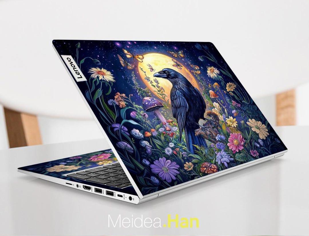 Lenovo Sticker Thinkpad E16 Laptop Skin Black Raven Design Vinyl Decal ...