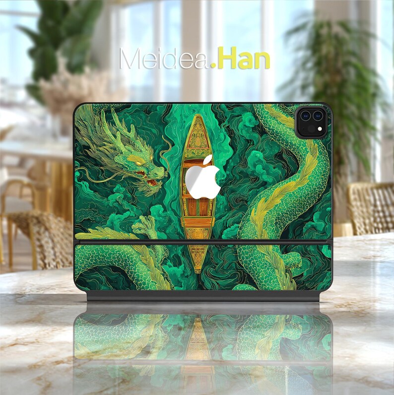 Magic Keyboard 13 M4 Skin Green Dragon Boat Design for Colleagues Magic ...