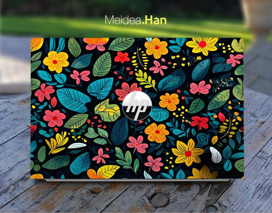 Laptop Skin Hp Pavilion Laptop Sticker Colorful Cartoon Flower Design ...