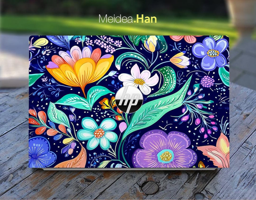 Hp 17-CP Laptop Skin Custom Decal Abstract Art Flowers Design Vinyl ...