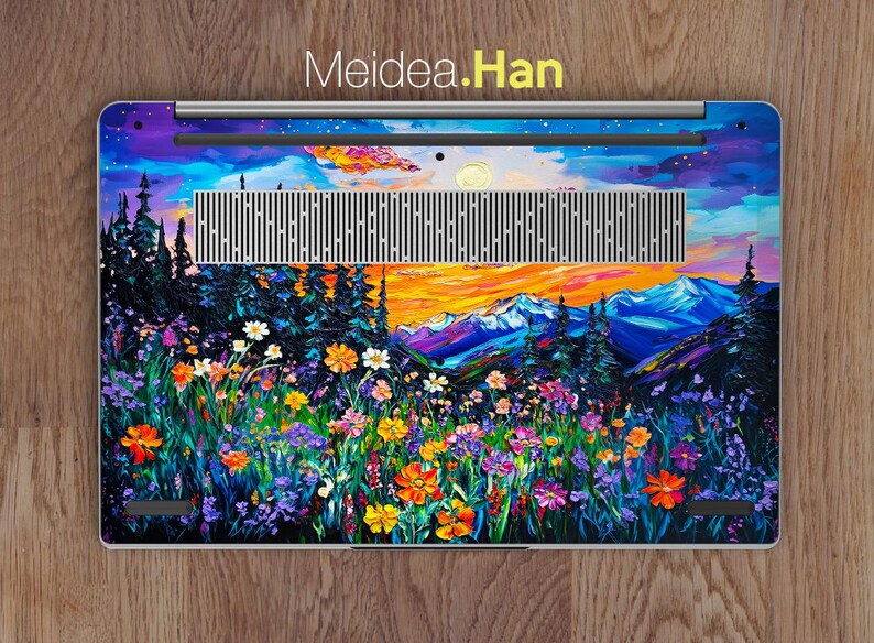Custom Lenovo Laptop Skin Top Decal Art Gift for Her Beautiful Oil ...