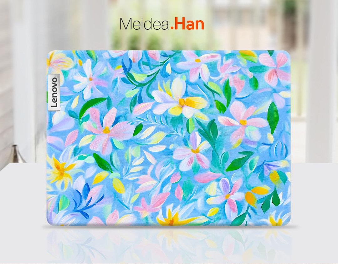 Custom Laptop Skin Lenovo Decal Personalised Gift Blue Sticker Oil ...