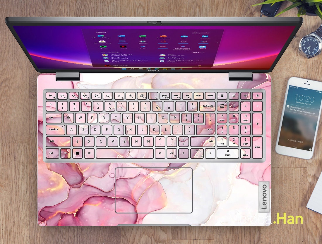 Lenovo Thinkpad Skin Personalized Gift for Girl Friend Watercolor Vinyl ...