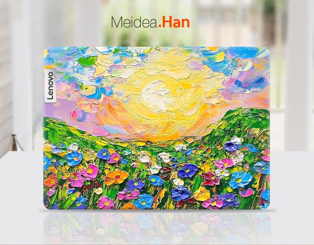 Lenovo 14 INCH Skin Custom Decal Cute Gift Colorful Small Flower Oil ...