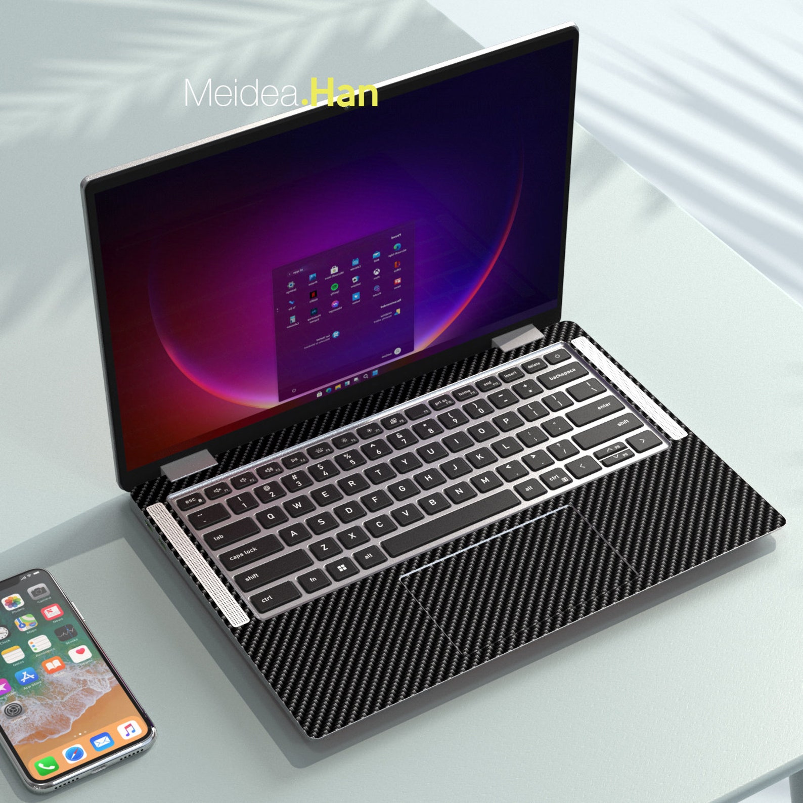 Dell Skin Purple Carbon Fiber Solid Color Decal Laptop Accessories ...