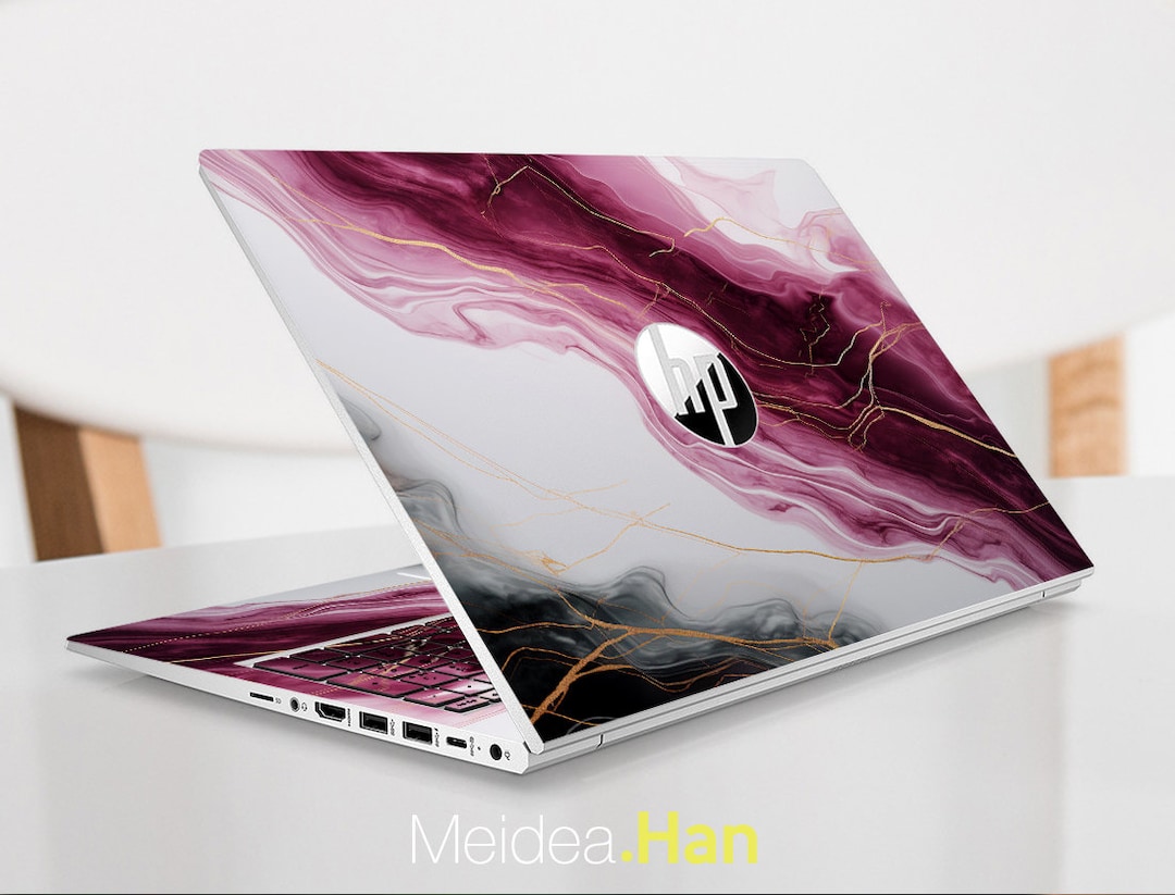 Laptop Skin Hp Envy Decals Customizable Personalization Designs Marble Texture For Spectre Envy