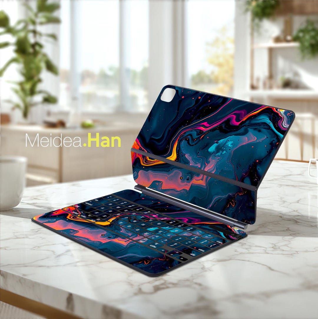 IPad Magic Keyboard Wrap Custom Smart Protective Film Dark Marble ...