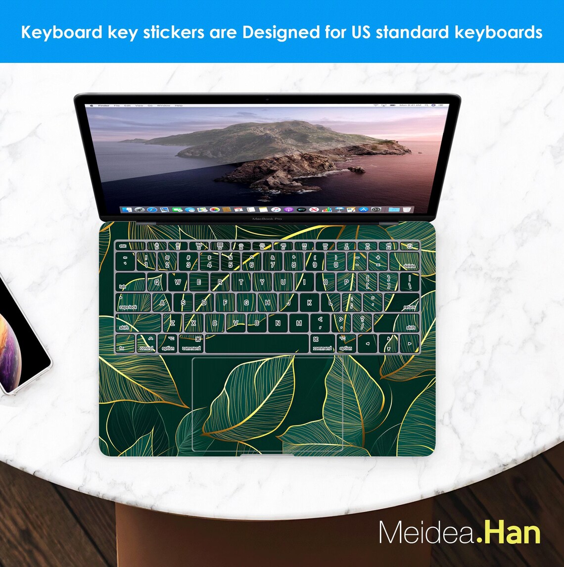 MacBook Protector Apple Ultra-thin Skin Laptop Sticker Golden Leaf ...