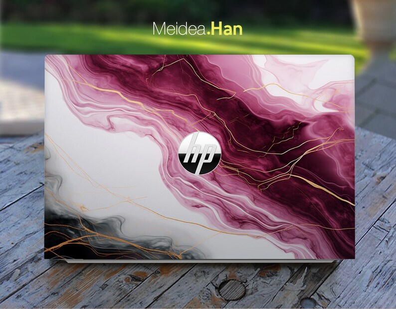 Laptop Skin Hp Envy Decals Customizable Personalization Designs Marble ...