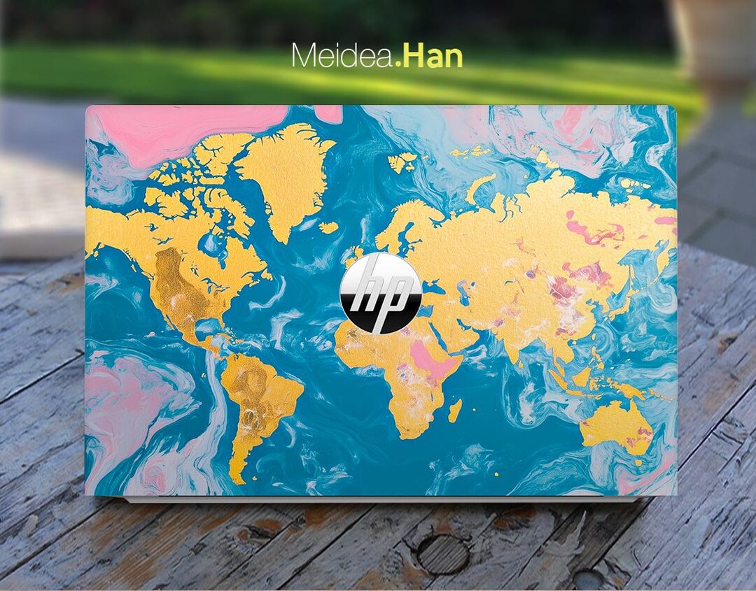 Hp Sticker Laptop Skin Vinyl Decal Gift for Him Art Display Blue Unique ...