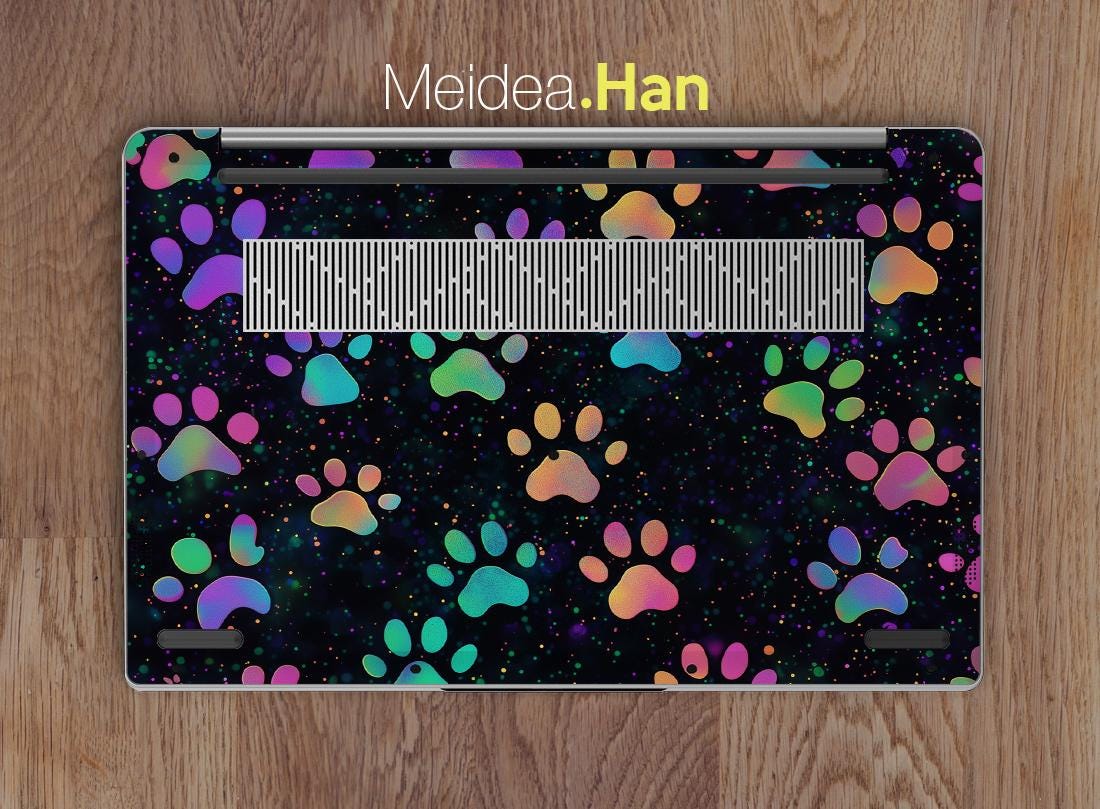 Custom Laptop Skin Lenovo 2 in 1 Sticker Custom Gift Colorful Cute Dog ...