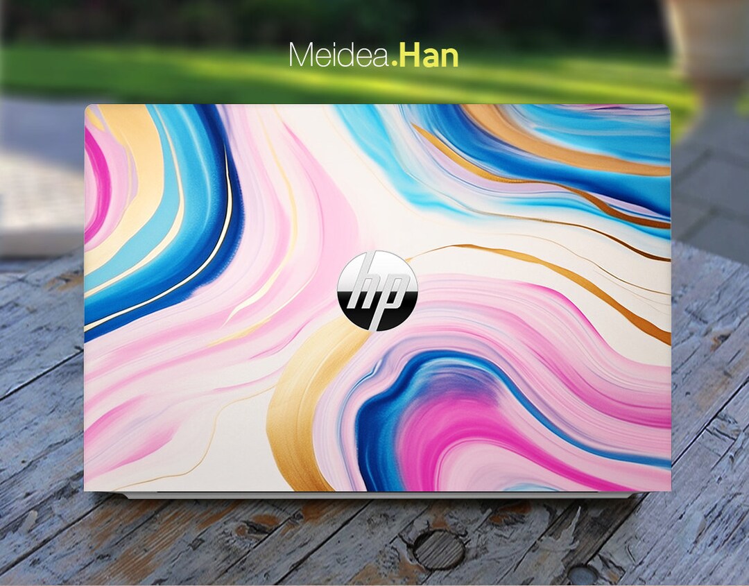 Laptop Skin Hp Decal Personalization Customizable Gift Colorful Ripple ...