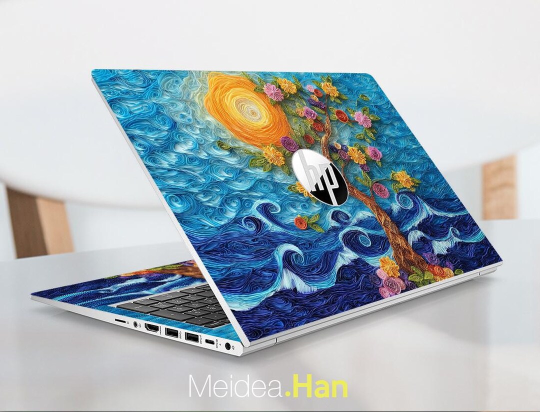 HP Omnibook 14t-fm Laptop Sticker Colorful Tree Design Women's Gift ...