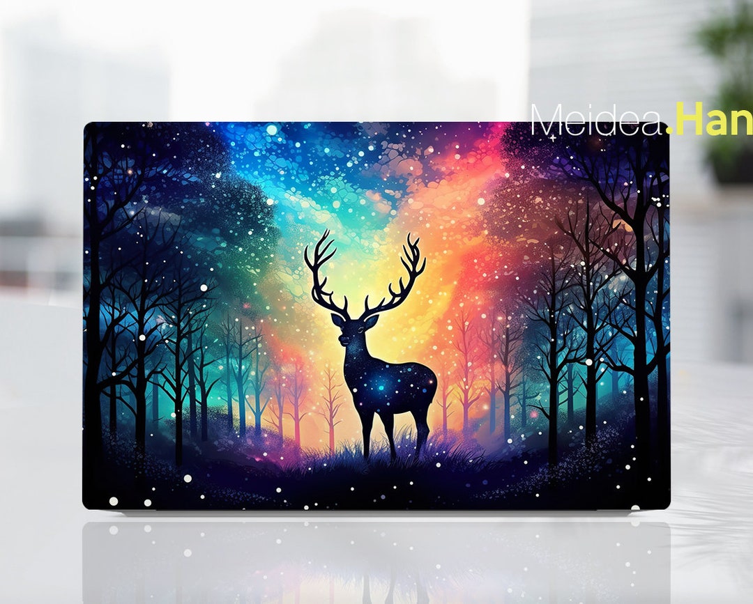 Custom Laptop Skins Dell Decals Personalised Elk Pattern Colourful ...