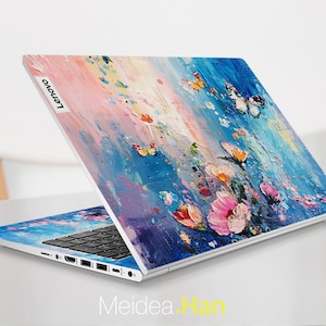 Custom Laptop Skin Lenovo Vinyl Decal Personalised Beautiful Butterfly ...