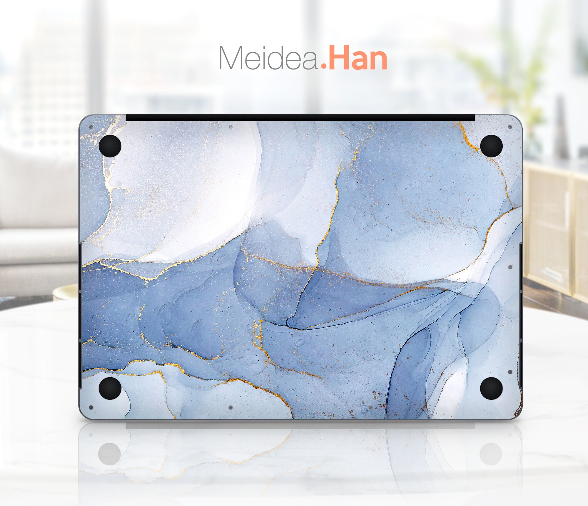 MacBook Air Sticker Personalized Gift MacBook Protector Blue Art Design ...