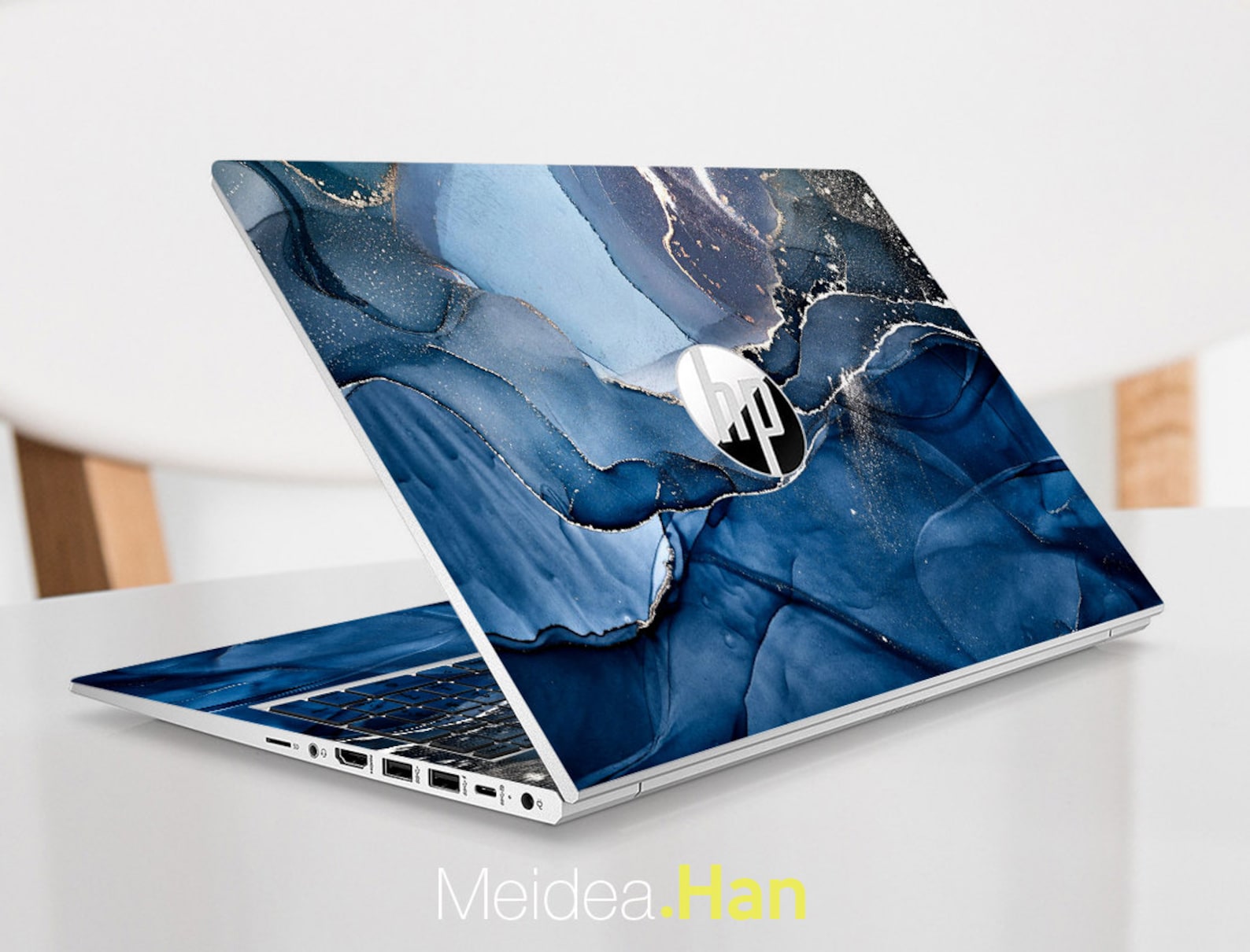 Hp Elitebook Skins Pre-cut Personalized Gift Customizable Blue Marble ...