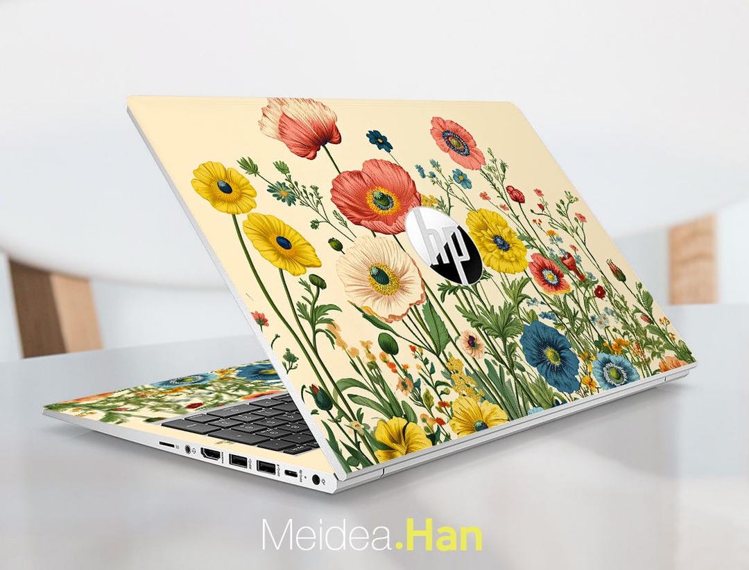 HP Elitebook 6 G1i 14 Skin Personalization Stickers Custom Floral ...