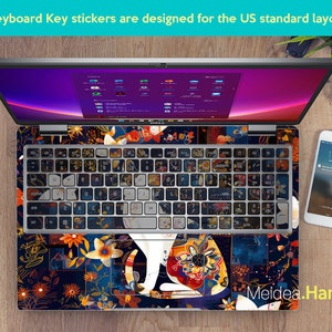 Hp Laptop Skin Personalized Sticker Customizable Decal Retro Cat Design ...